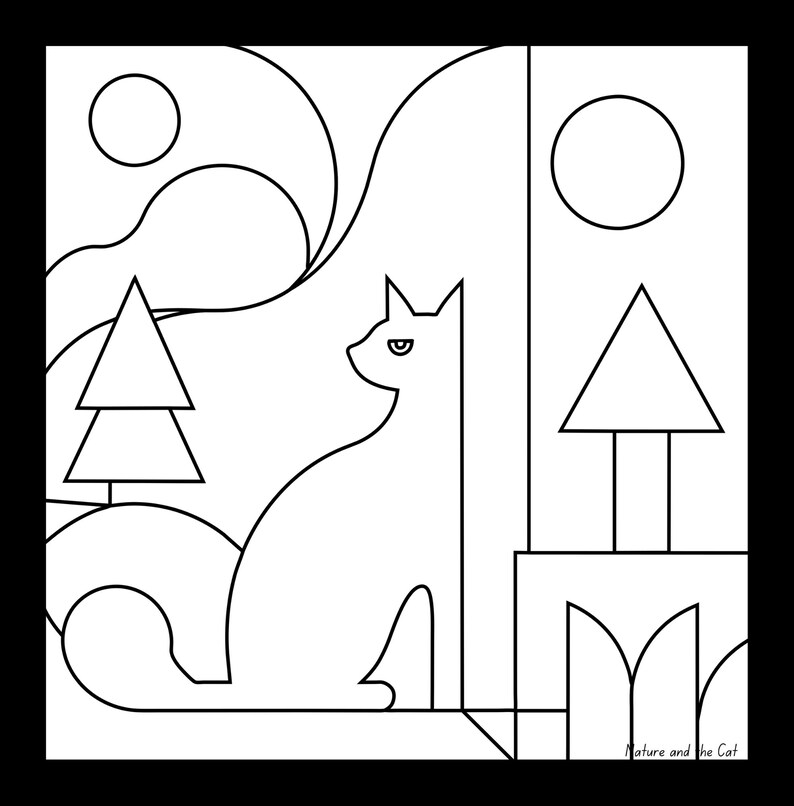 Minimalist Art Coloring Pages 5 - Etsy