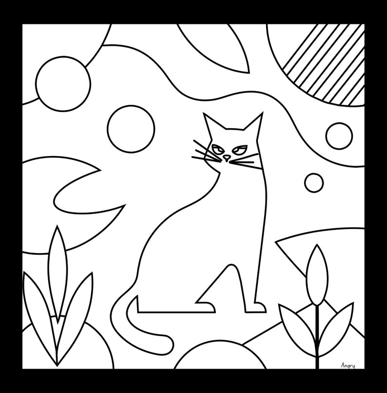 Minimalist Art Coloring Pages 10 - Etsy