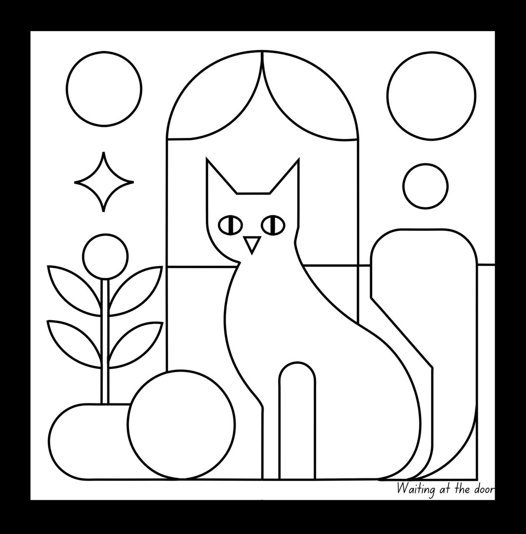 Minimalist Art Coloring Pages 1 - Etsy