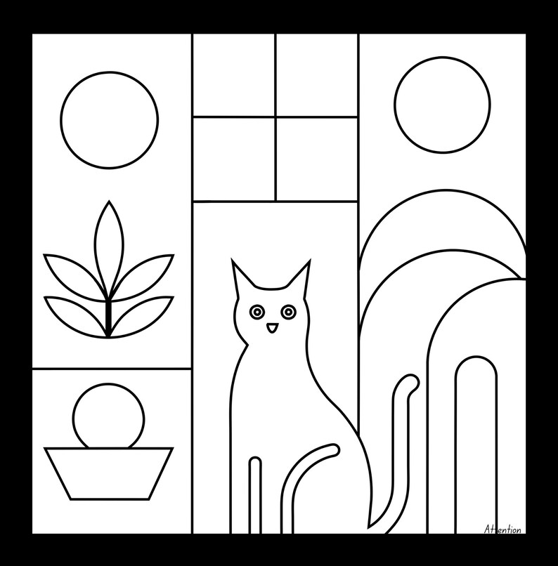 Minimalist Art Coloring Pages 7 - Etsy