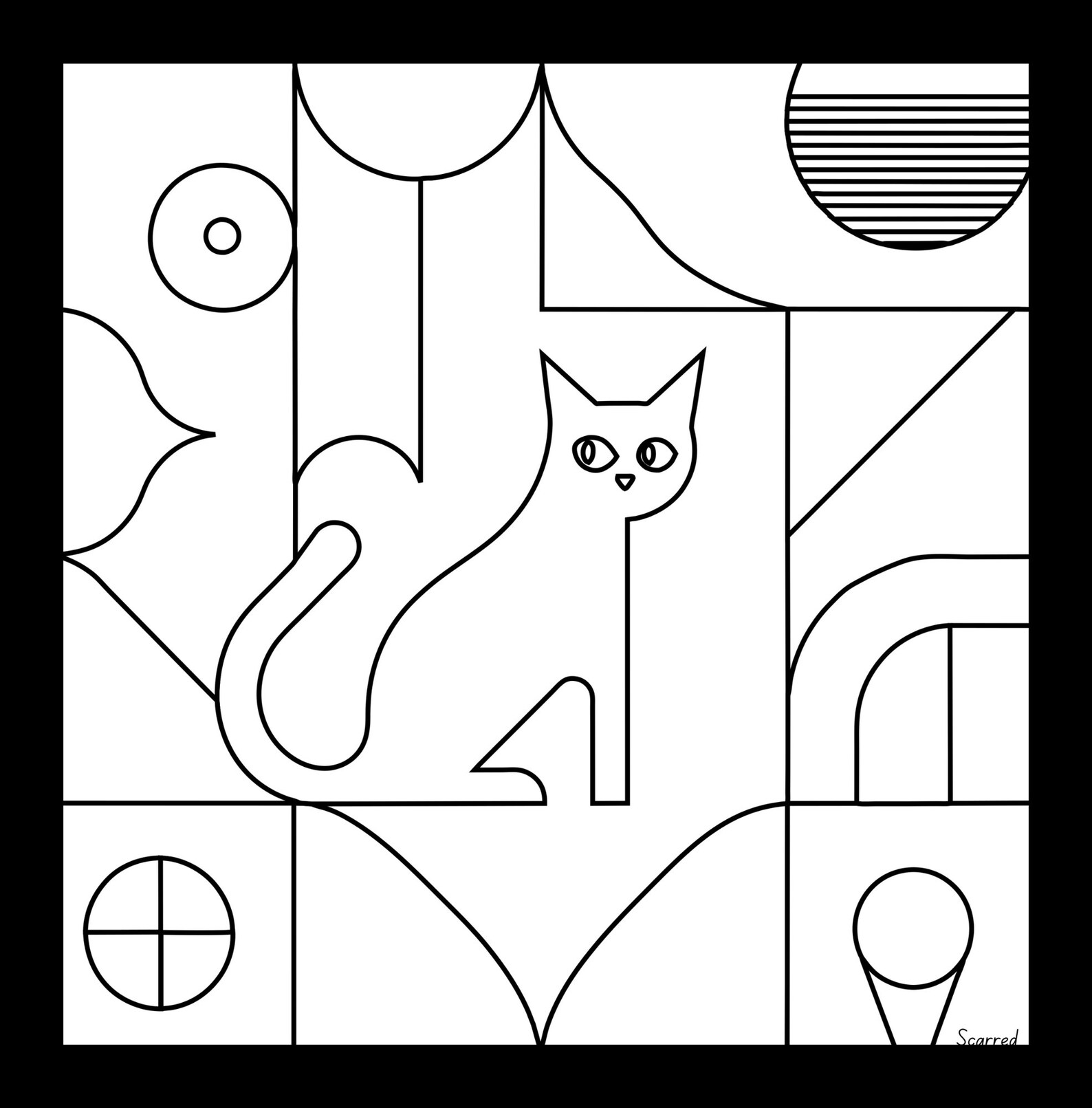 Minimalist Art Coloring Pages 7 - Etsy