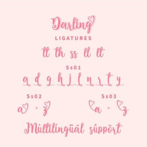Darling Script Font, Modern Font, Handwritten Font, Personal Display ...