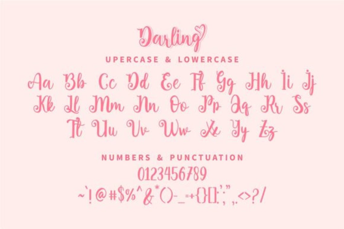 Darling Script Font, Modern Font, Handwritten Font, Personal Display Font, Calligraphy Font ...