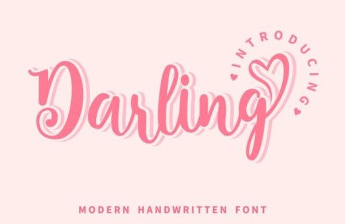 Darling Script Font, Modern Font, Handwritten Font, Personal Display ...