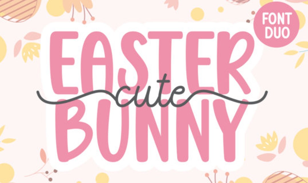 Cute Easter Bunny Font, Handwriting Font, Font, Vintage Fonts, Display ...