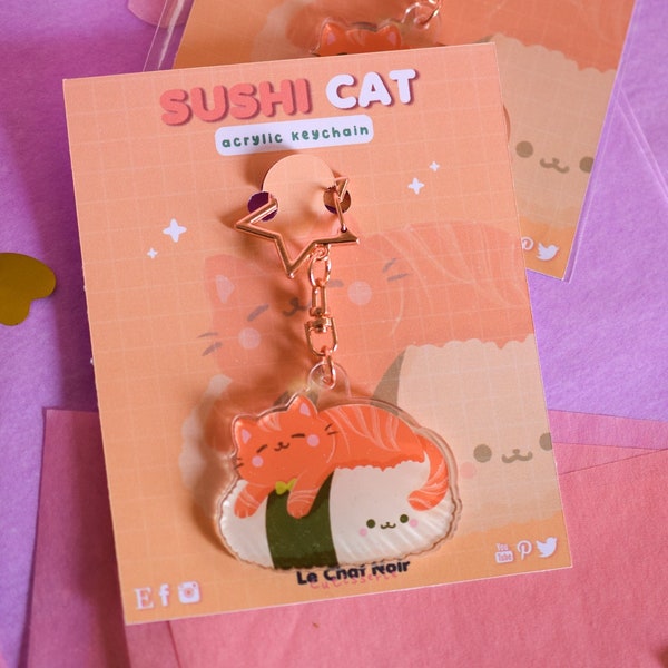 Sushi Cat Keychain - Etsy