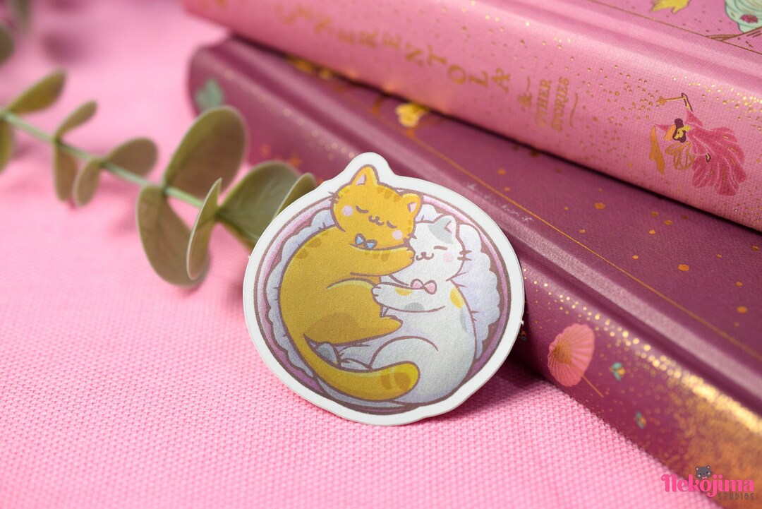 Holographic Mirror Vinyl Sticker Kawaii Sweet Dreams Cats Mirror Holo ...