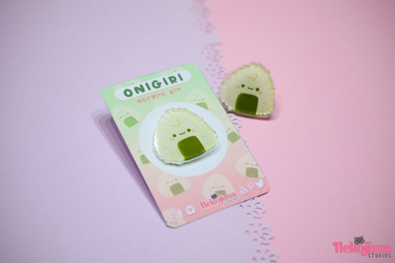 Kawaii Acrylic Pin Onigiri Cute Pins Badge Japan Food Pins - Etsy