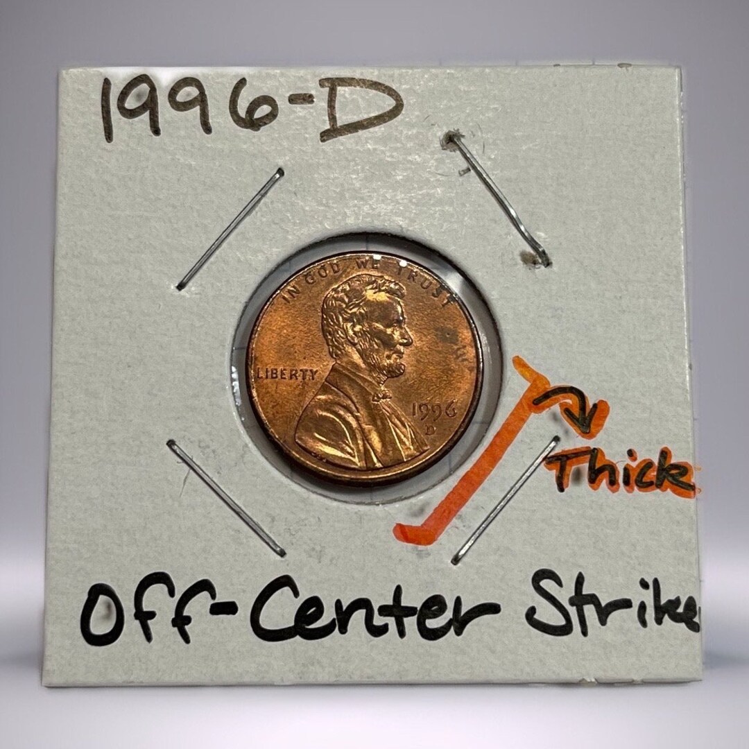 1996-D Lincoln Penny Off-center Strike Error Coin Collectible - Etsy