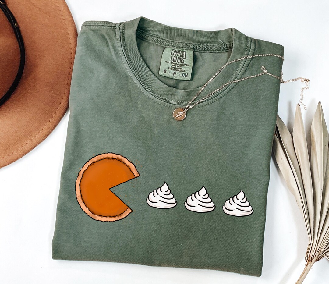 Comfort Colors® Pumpkin Pie Pac Man Funny Thanksgiving Shirt ...