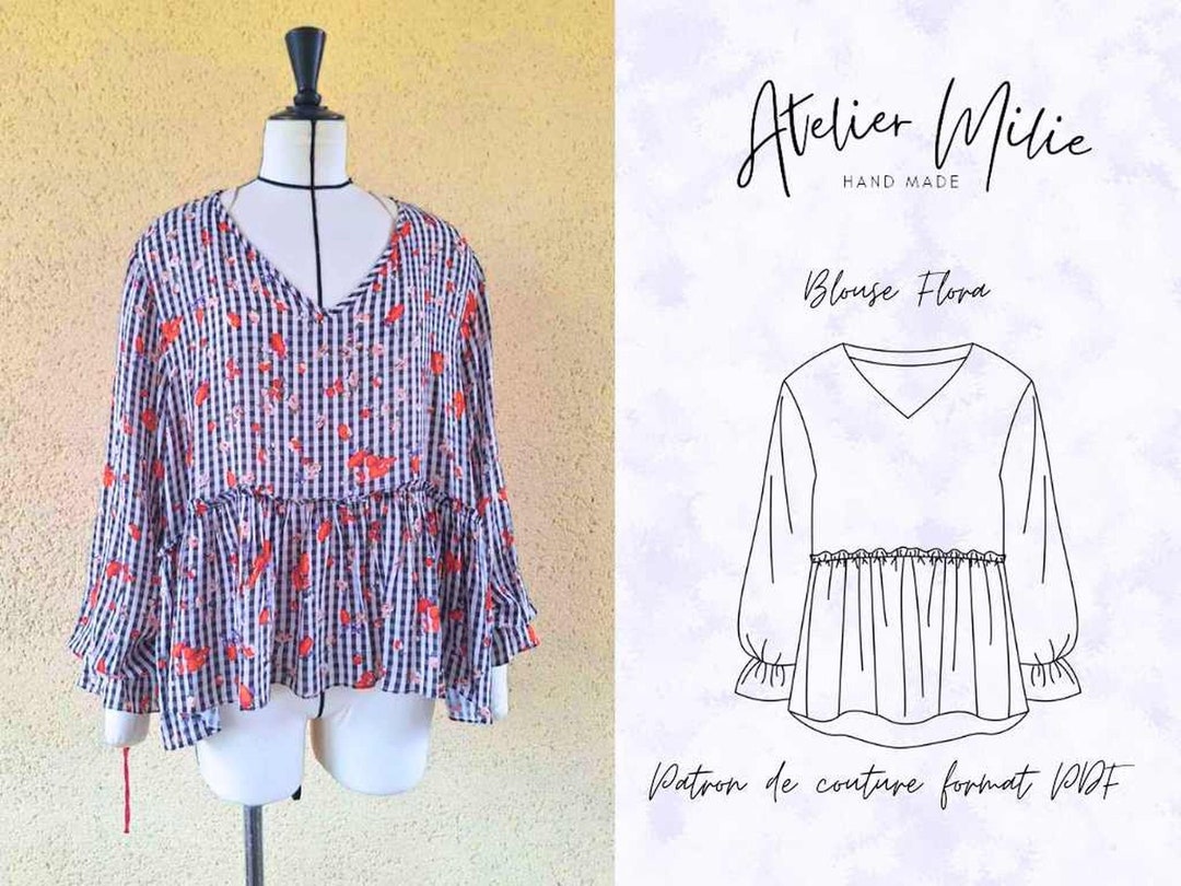 Flora Blouse Pattern - Sewing Pattern - PDF Blouse Pattern - Women's ...
