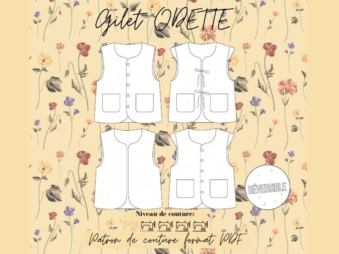 Pattern - VEST Pattern - Sewing Pattern - PDF Pattern - Women's Sewing ...