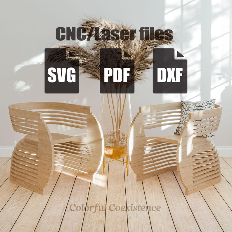 Parametric Fortune Chair DXF Laser Cutting File SVG Cnc Files DIY ...