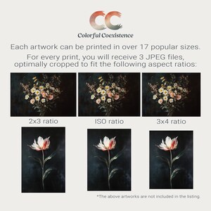 Moody Gray Flower Painting Vintage Printable Wall Art Dark Artwork Dark ...