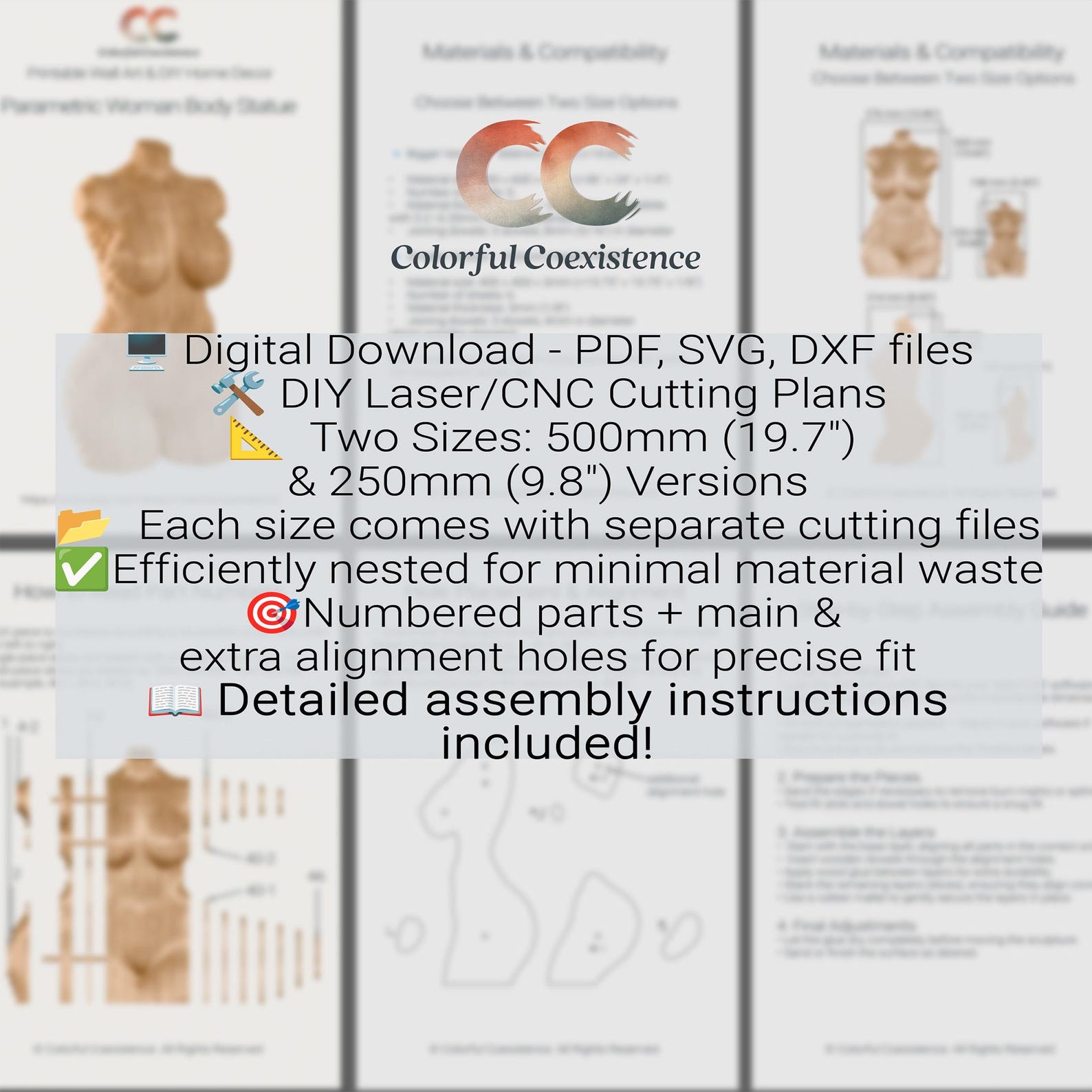 Parametric Sculpture Art Laser Cutting File Cnc Files DXF SVG PDF ...