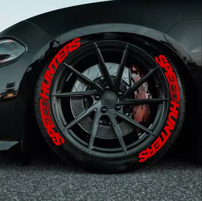 Tire Sticker Lettering SPEEDHUNTERS RED Durable Rubber '' 15''24 ...