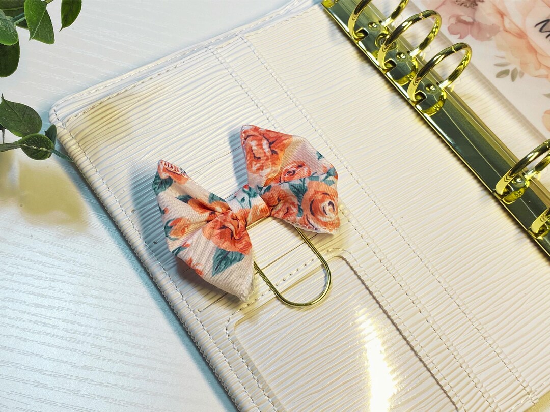 Rose Planner Bow Floral Planner Accessories Paperclip Bow Planner ...