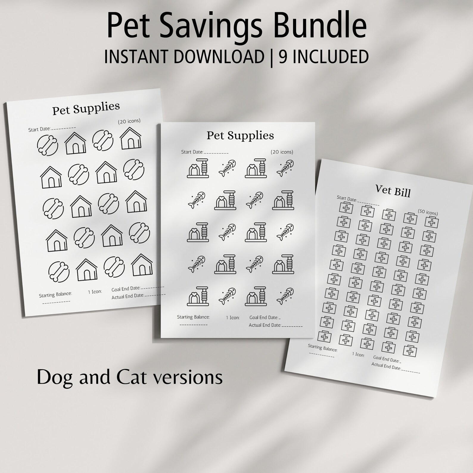 Pet Savings Tracker Dog Savings Challenge Cat Savings Challenge Vet ...