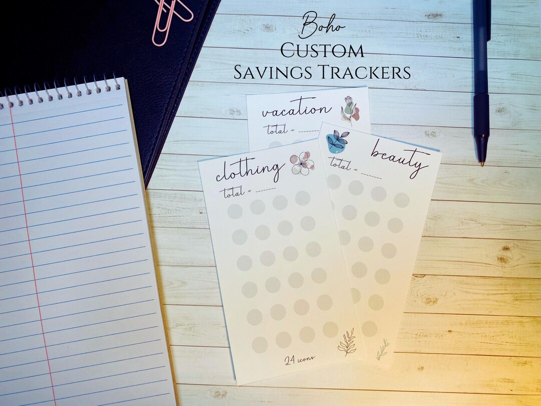 Custom Savings Tracker Boho Savings Tracker Custom Boho Savings Tracker ...
