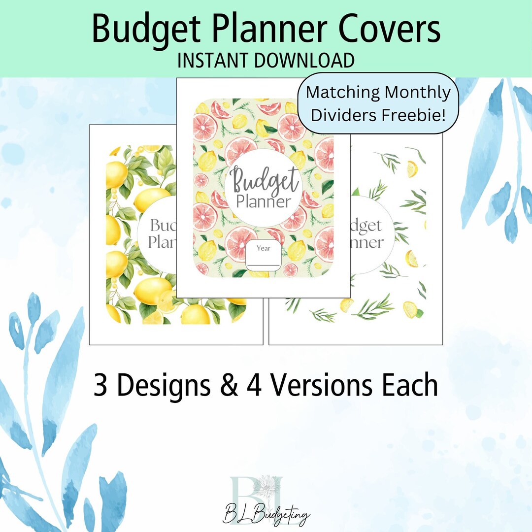 Printable Budget Planner Cover Sheet Lemon Planner Lemon Budget Planner ...