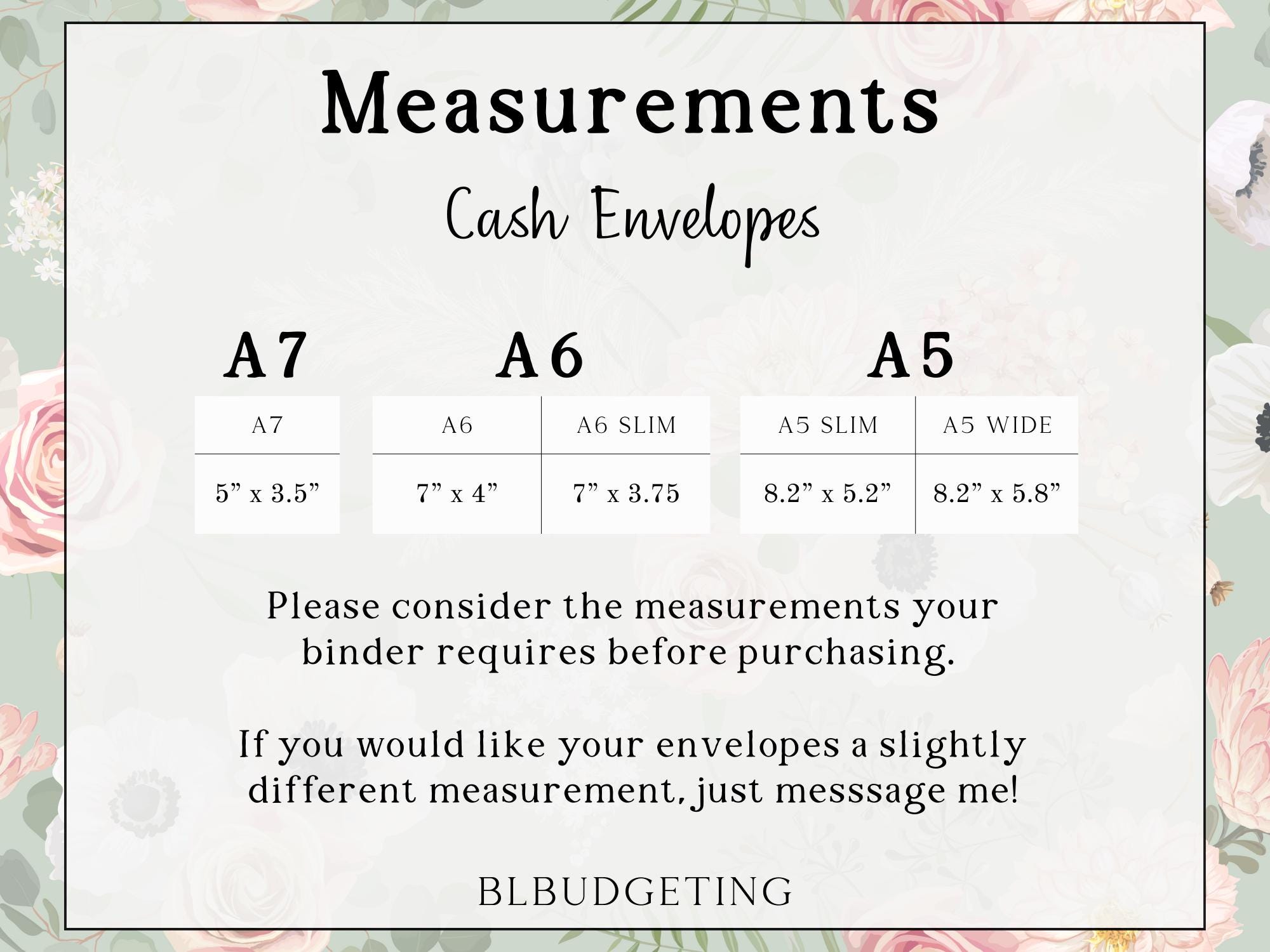 Watercolor Tulip Cash Envelope | A5 Cash Envelope | A6 Cash Envelope ...