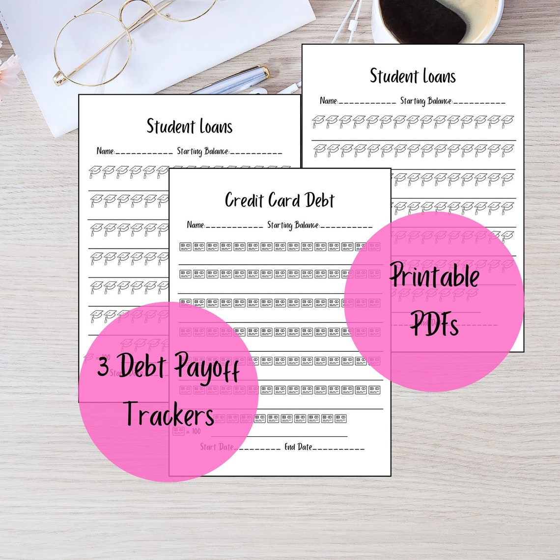 Debt Payoff Tracker Debt Tracker Student Loan Tracker Credit Card ...