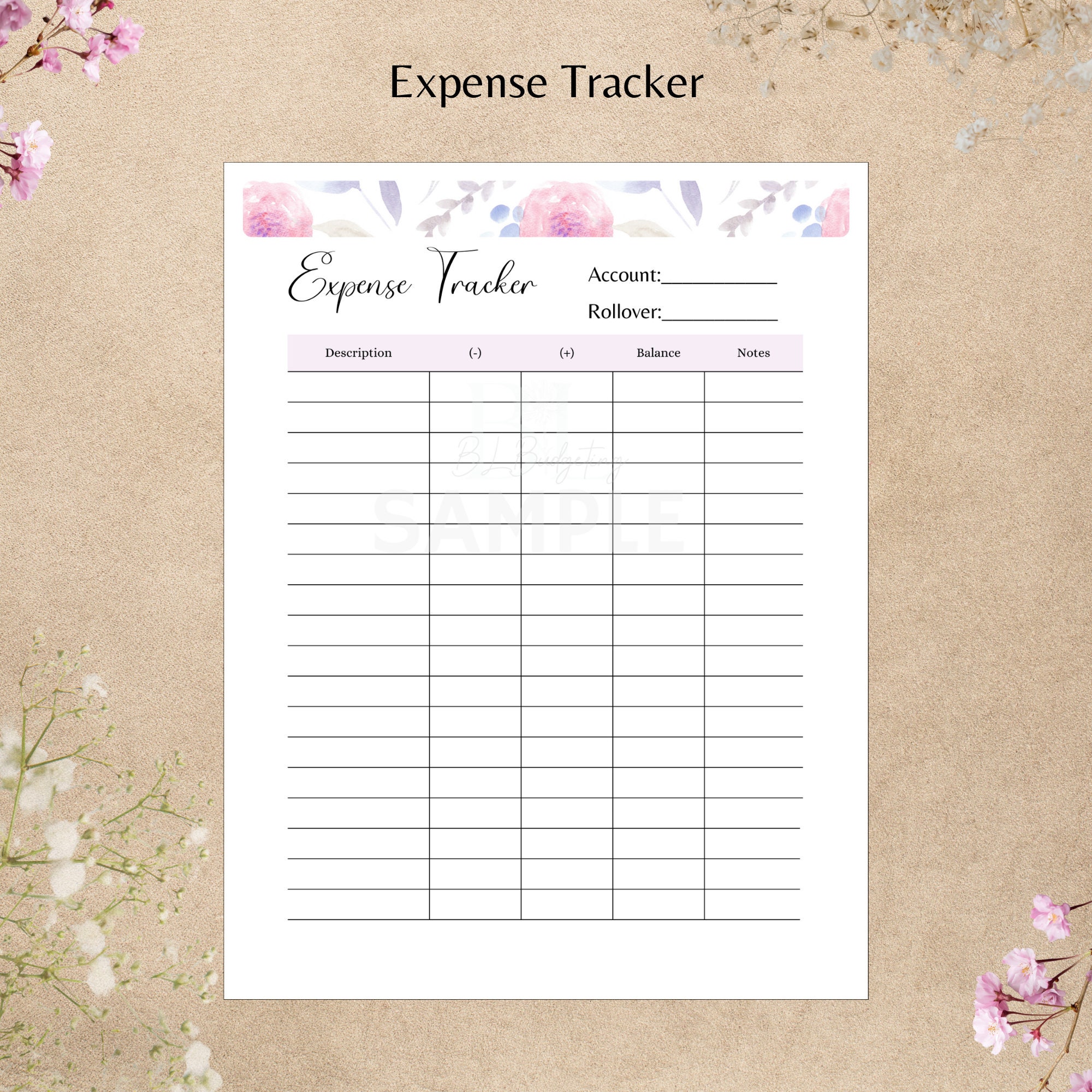 Printable Budget Planner Flower Planner Savings Tracker Debt Tracker ...
