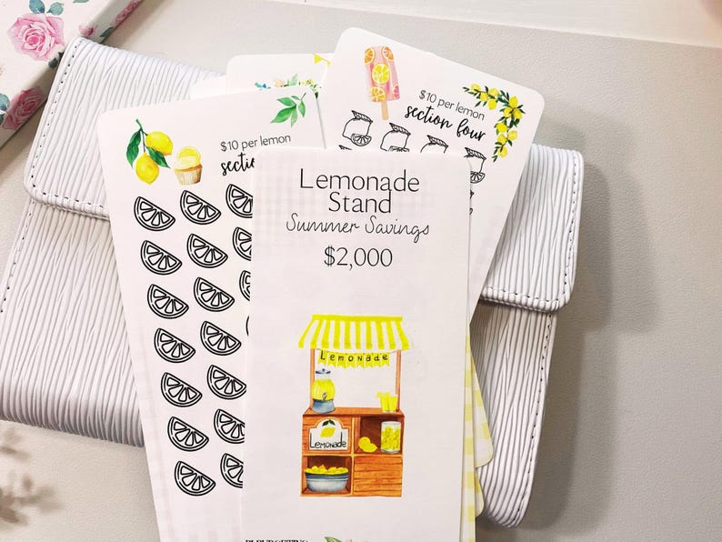 Lemonade Stand Savings Tracker Laminated Savings Tracker Aesthetic ...