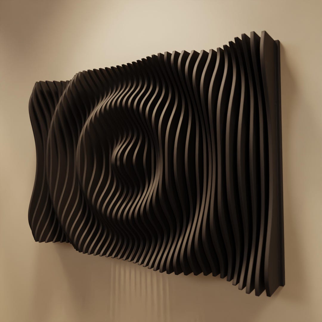 DROP L | Parametric Wood Wall Art & Acoustic Panel | 3D Sound Diffuser ...