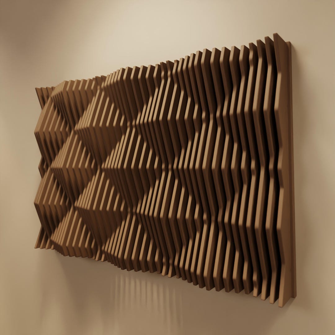 Parametric Wall Art HUSH -L- Large Wood Acoustic Sound Diffuser Panel ...
