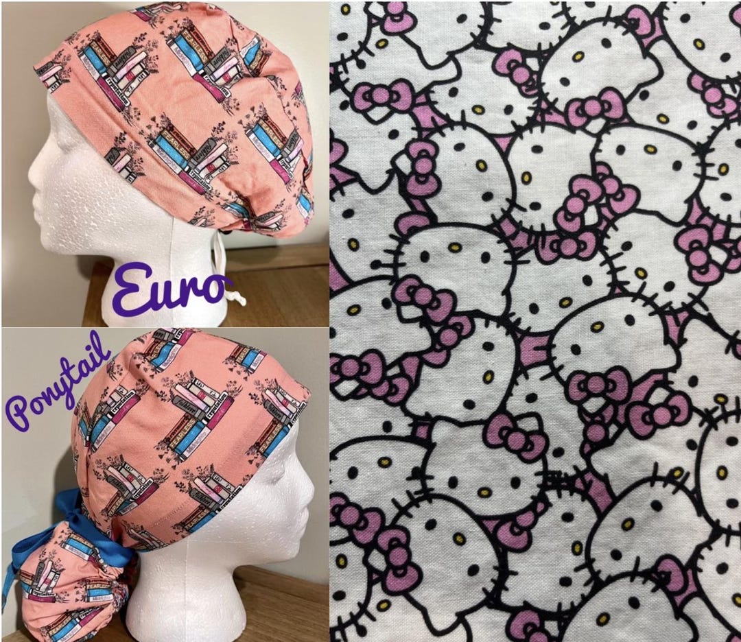 Hello Kitty PINK Bow Scrub Cap (euro & Ponytail Style) - Etsy