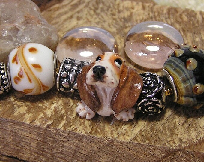 Basset Hound little Toes Pandora Charm Polymer Clay Dog Bead - Etsy