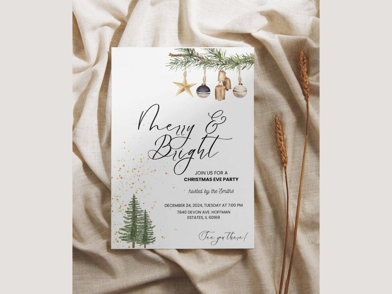 Christmas Party Invitation Template Editable Christmas Party Invitation ...