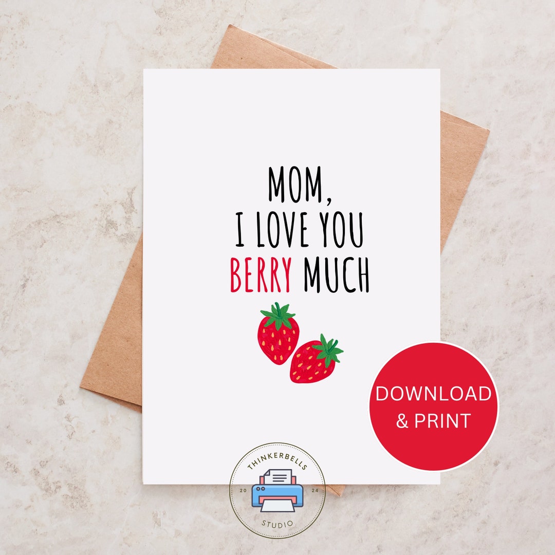 Punny Mothers Day Card Printable Happy Mothers Day Foldable Mothers Day ...