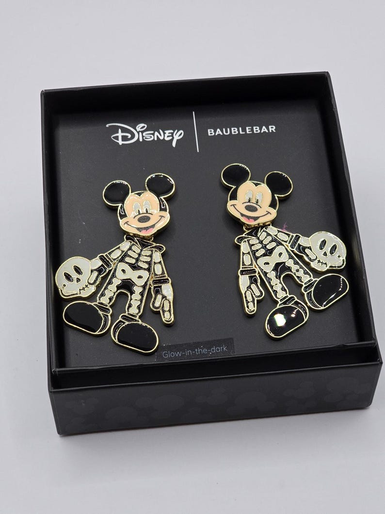 Baublebar X Disney Mickey Mouse in Skeleton Costume Earrings NIB - Etsy