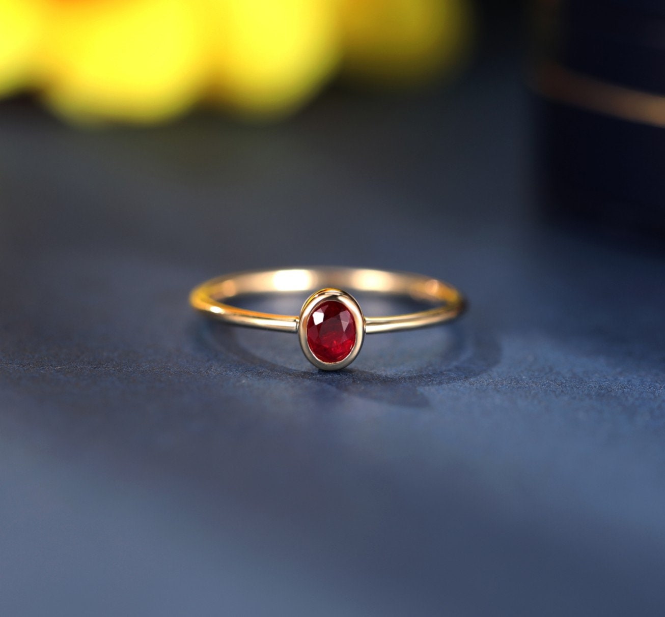 Solid 18K Gold Natural Pigeon Blood Red Ruby Diamond Ring, Real Gold ...