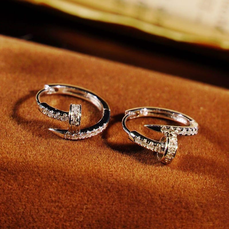 Nail Earrings - Etsy