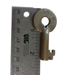 Vintage Adlake Railroad Key, Chicago and North Western Brass Hollow ...