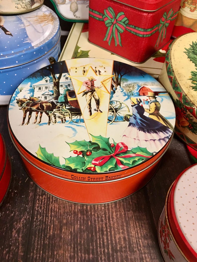 Choice Vintage Decorative Christmas Tin for Biscuits, Cookies, Candy ...