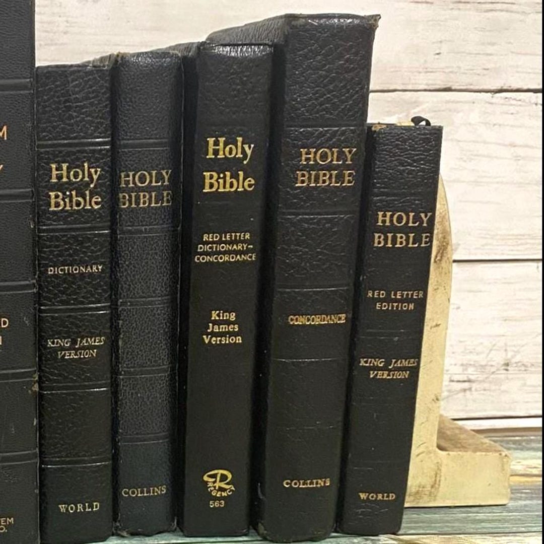 Your Choice 1950s Vintage Tattered Antique Bible, Worn Leather Covered ...
