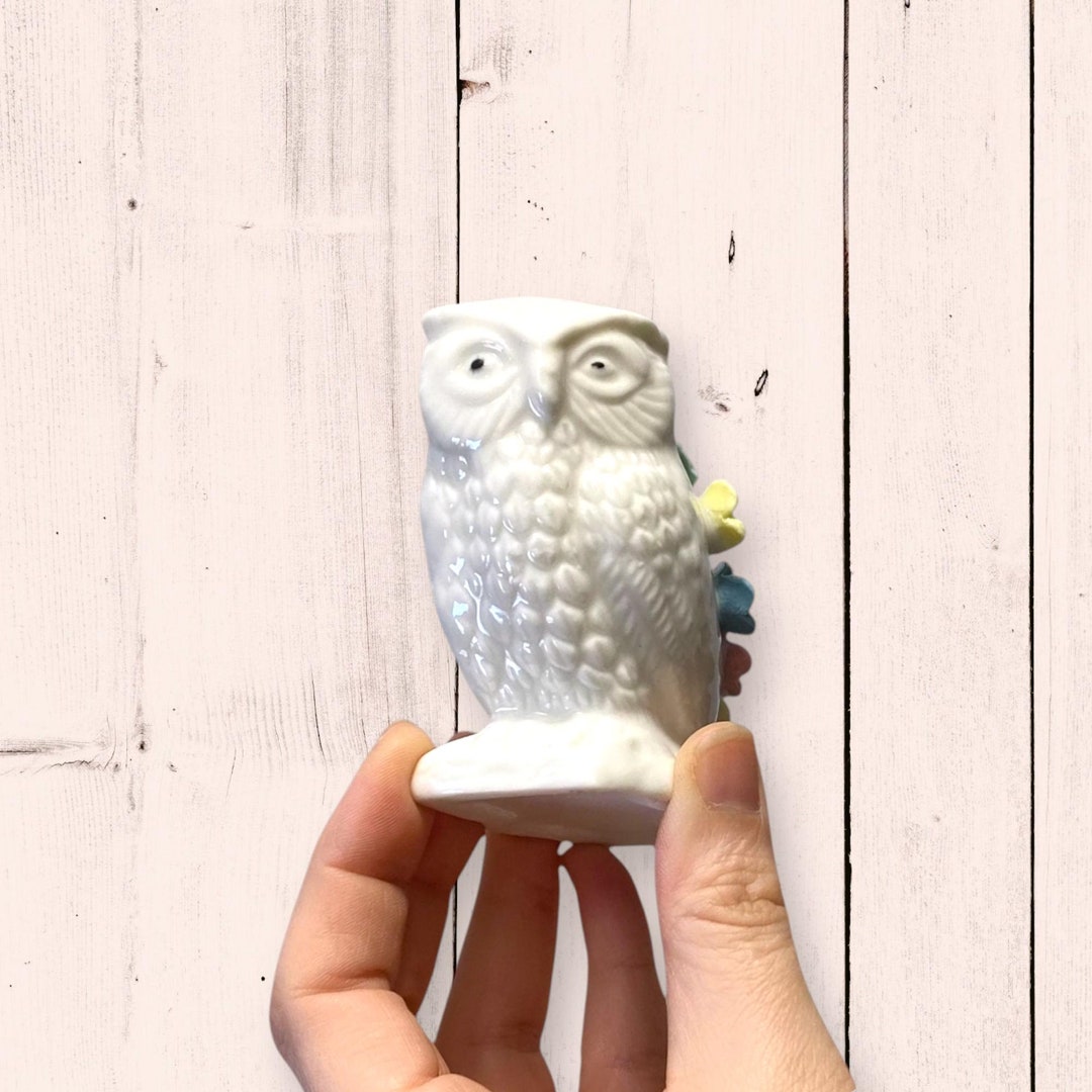 Vintage Ceramic Owl Pincushion, Figural Sewing Accessory W/ Delicate ...