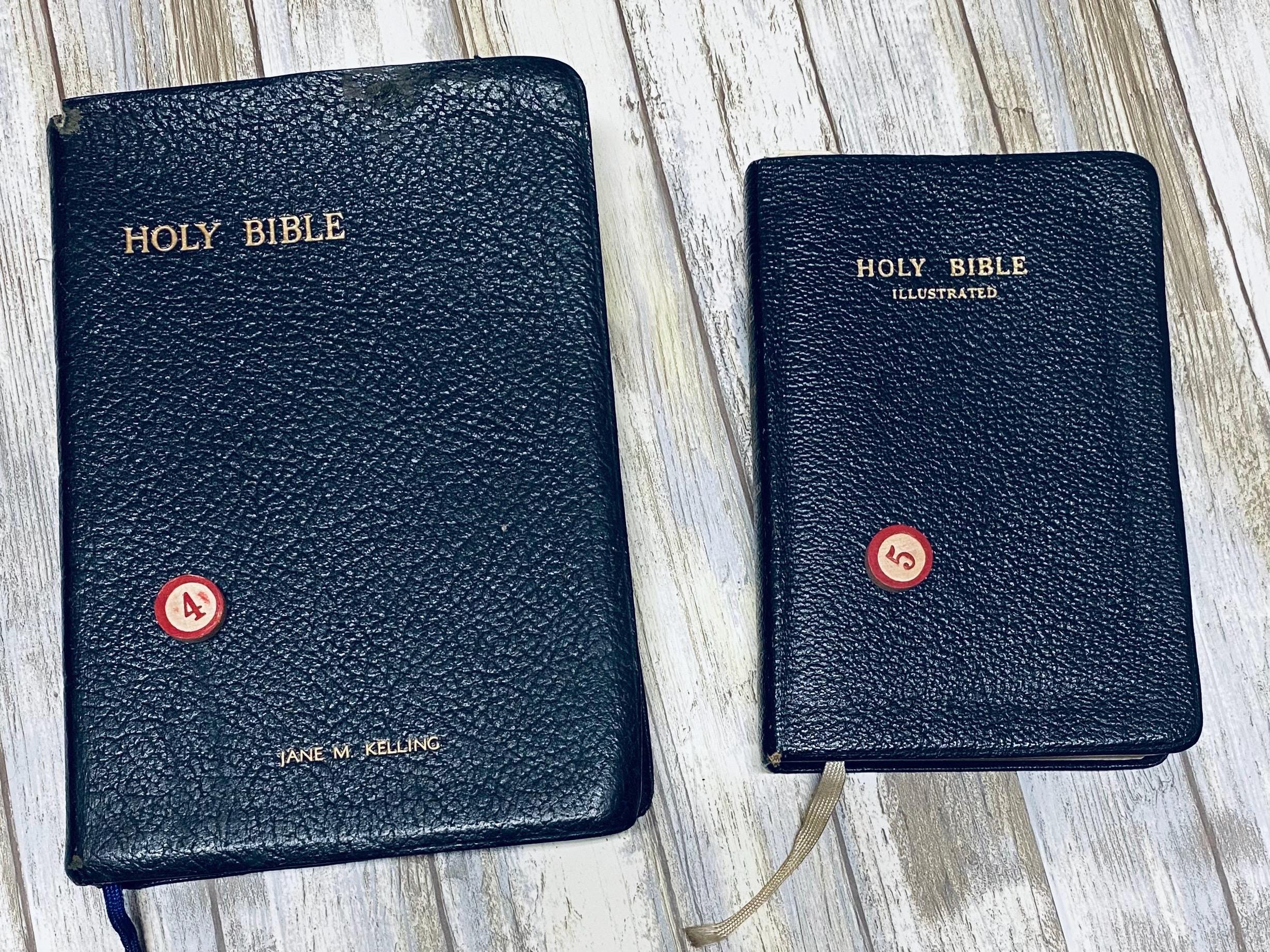 Your Choice 1950s Vintage Tattered Antique Bible, Worn Leather Covered ...