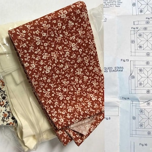 Vintage *incomplete* Piecemakers Quilt Kit #625-640 Lone Star With ...