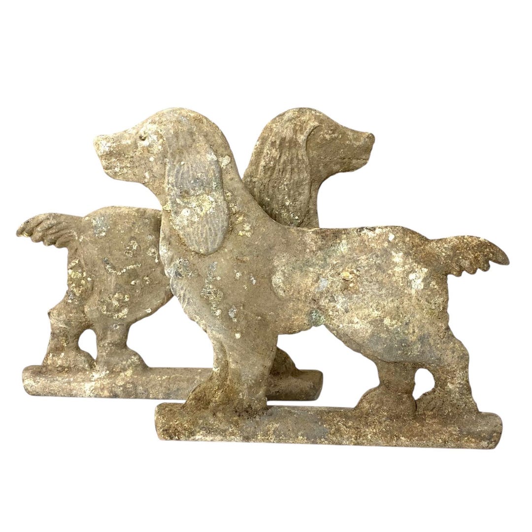 Pair of Vintage Irish Setter Fence Dog, Cast Aluminum Gate Topper ...