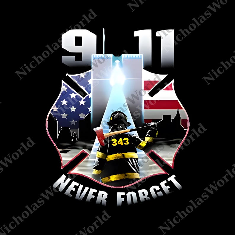 9/11 Never Forget Firefighter Png, Twin Towers Tribute Svg, Patriotic ...