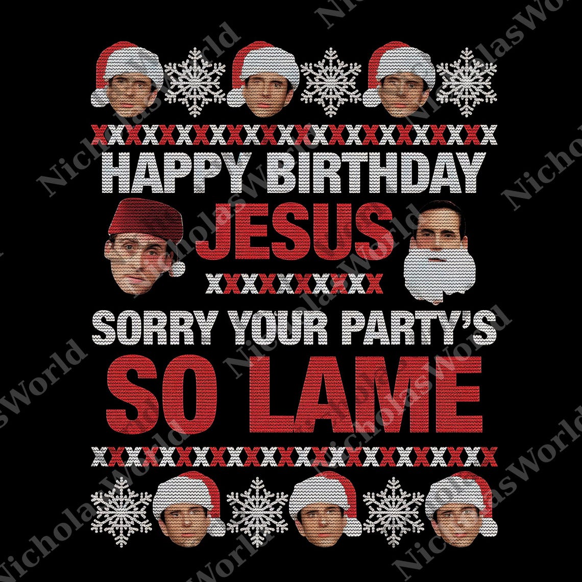 Michael Scott Happy Birthday Jesus Sorry Your Party's so Lame Vintage ...