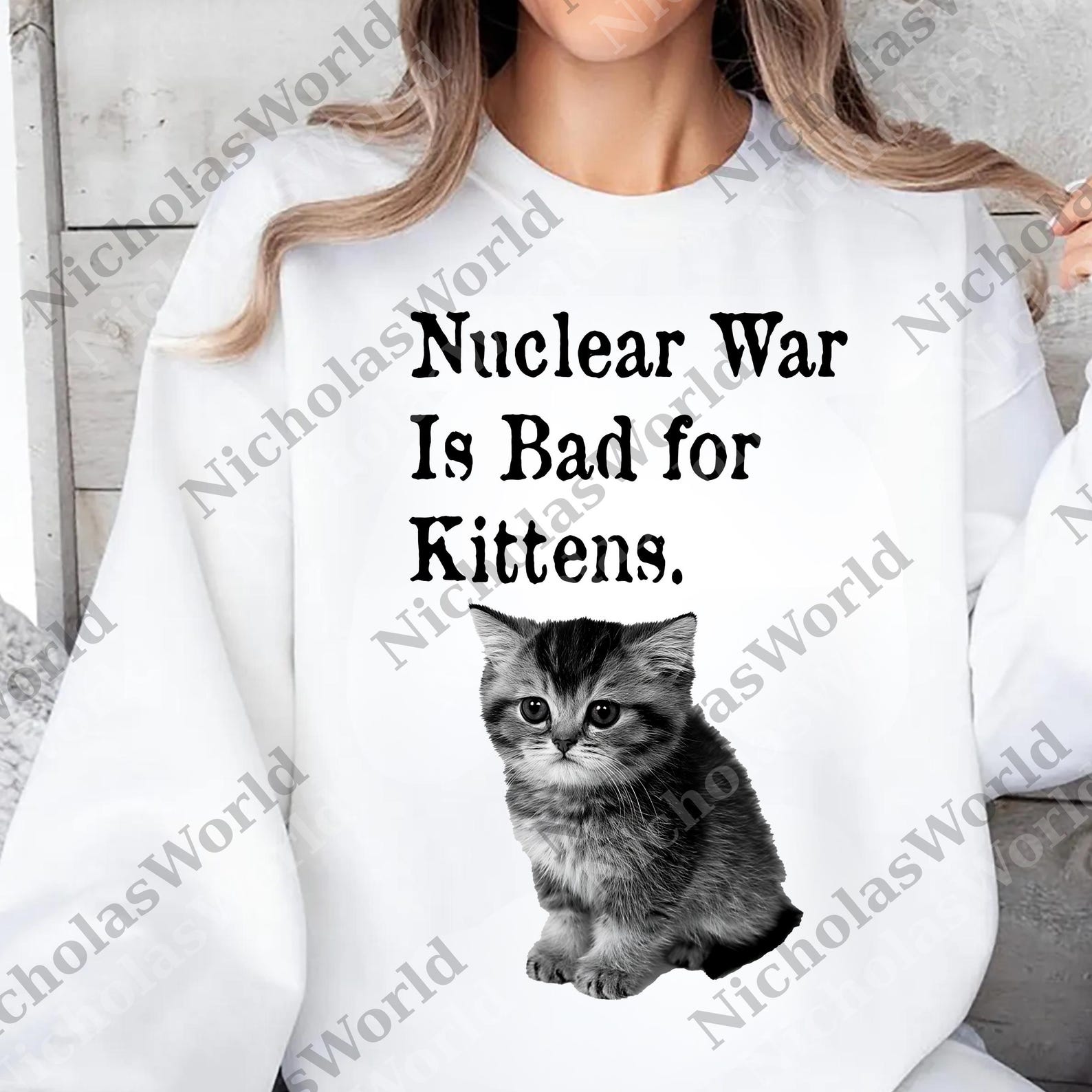 Nuclear War is Bad for Kittens Funny Cat Meme Png, Silly Cats Digital ...