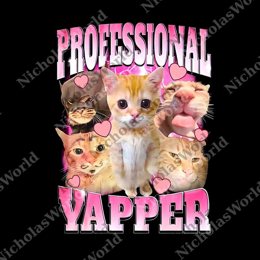 Professional Yapper Funny Cat Meme Png, Gift for Her, Goofy Ahh Digital ...