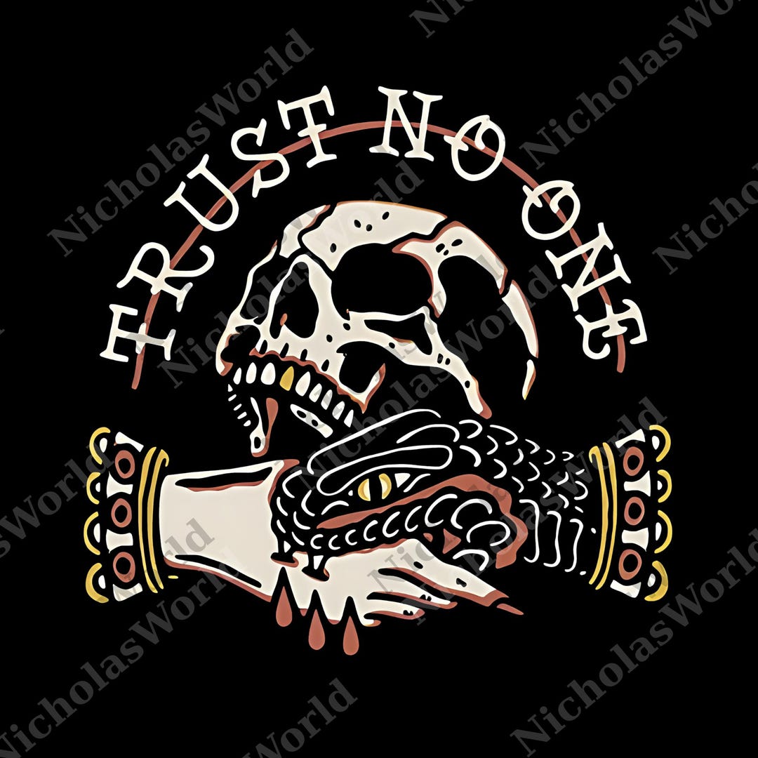 Trust No One Png, Snake Wrapped Digital, Dark Aesthetic Png, Tattoo ...