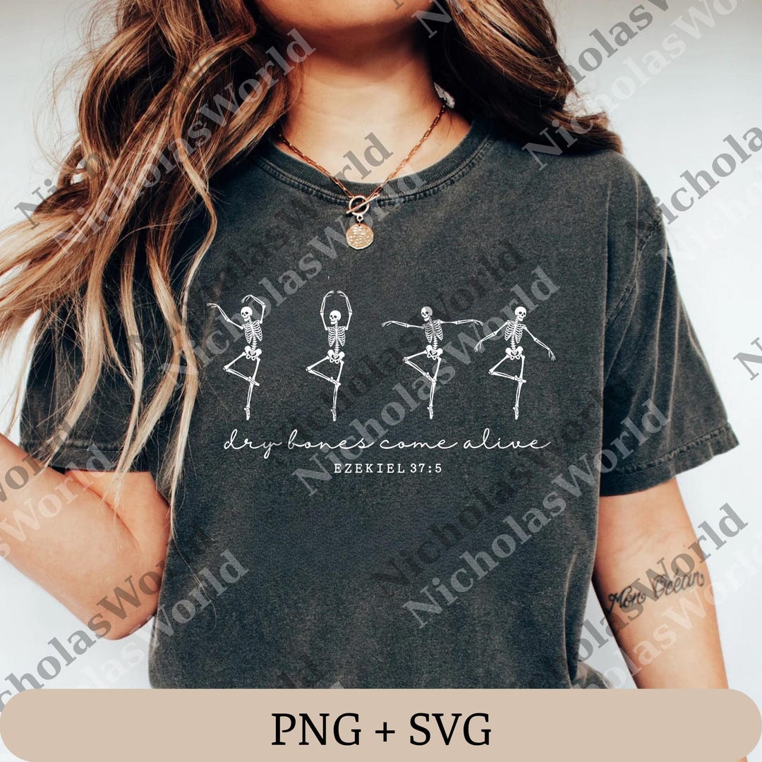 Christian Halloween Png, Dancing Skeleton Dry Bones Come Alive Svg ...